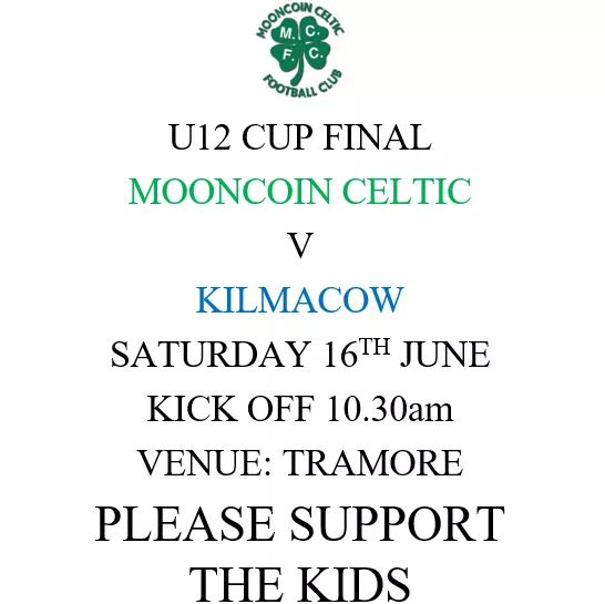 Mooncoin Celtic AFC is feeling excited. – Mooncoin Celtic FC