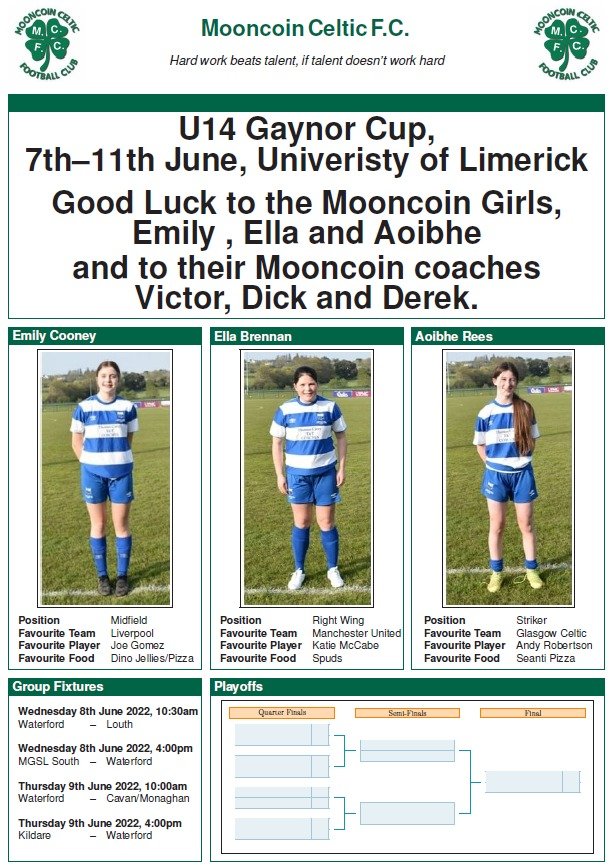 U14 Gaynor Cup week – Mooncoin Celtic FC